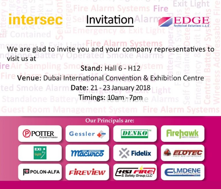 Intersec 2018 Invitation - Edge Technical Solutions