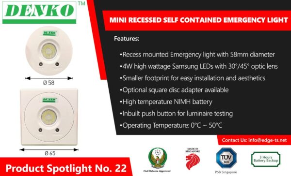 Product Spotlight No. 22: MINI RECESSED SELF CONTAINED EMERGENCY LIGHT ...